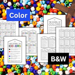 Colors of the Gospel Printable Salvation Card Set, Sunday School Color ...
