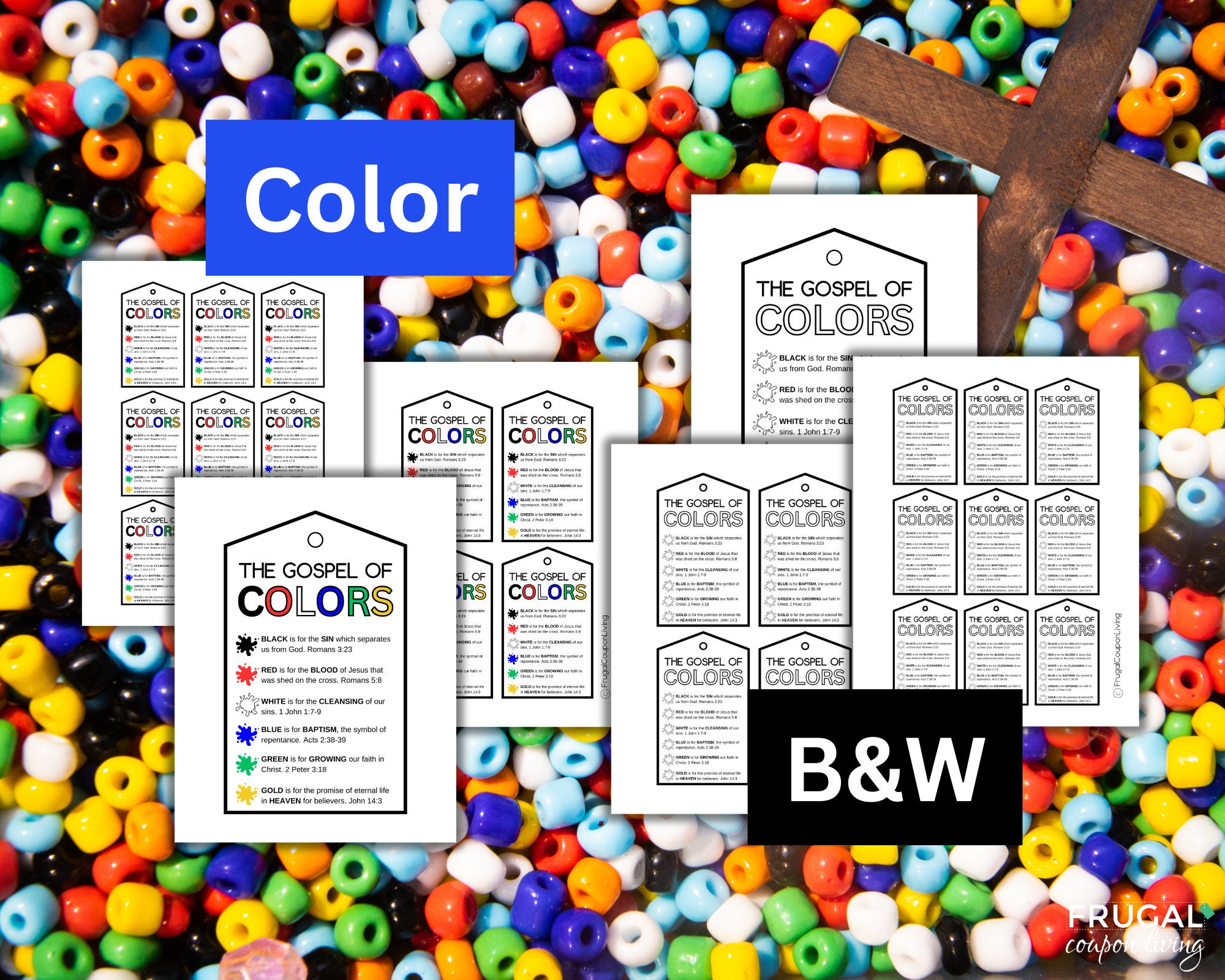 Colors of the Gospel Printable Salvation Card Set, Sunday School Color ...