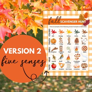 Fall Scavenger Hunt List | Five Senses + Nature Scavenger Hunt ...