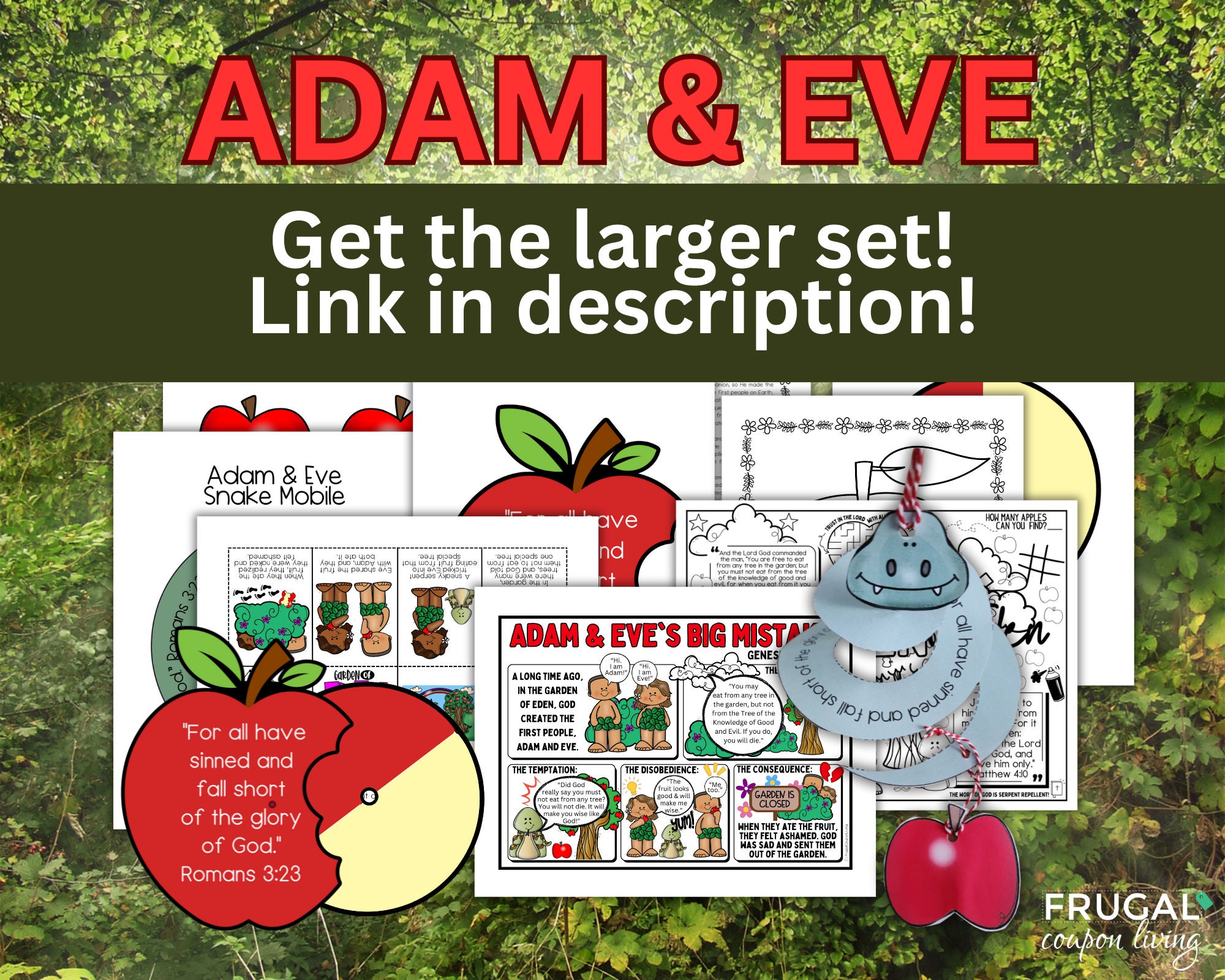 Adam and Eve Craft for Sunday School Printable, Garden of Eden Spiral ...