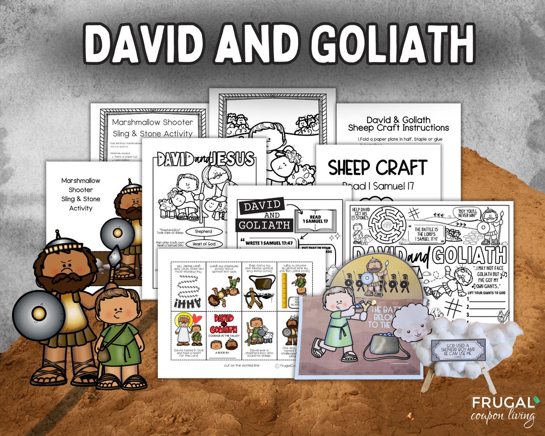 David and Goliath Coloring Wheel, Bible Craft for Kids, 1 Samuel 17 ...