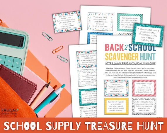 Back to School Scavenger Hunt Riddles for Kids PDF | 20 Rhyming School ...