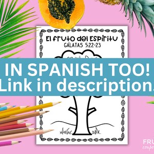 Fruits of the Spirit Coloring Page, Bible Verse Worksheet for Kids ...