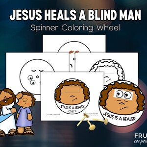 Jesus Heals the Blind Man Crafts Set With Braille Coloring Pages, Mini ...