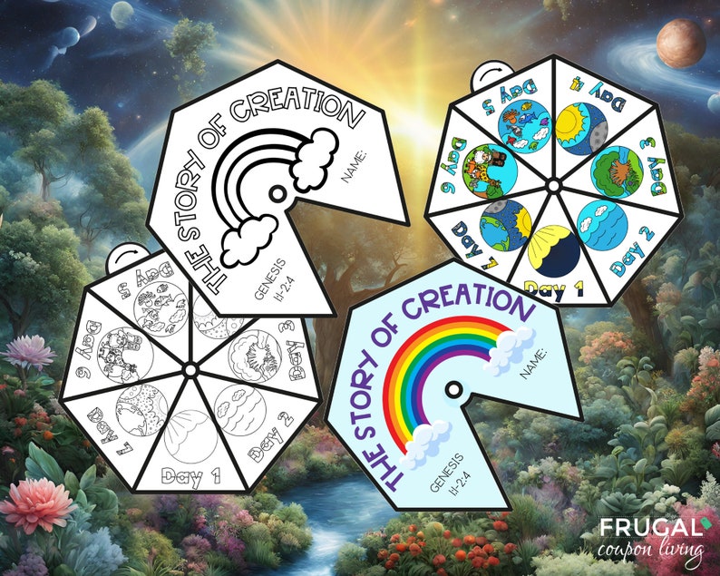 Creation Coloring Wheel | Story of Creation in the Bible Sunday School ...