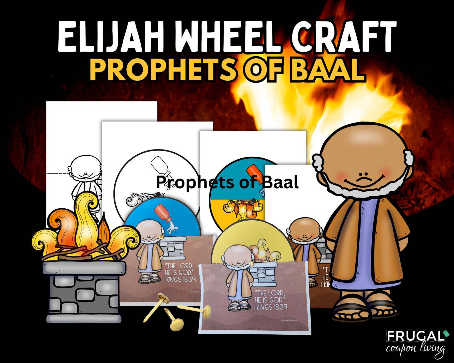 Elijah Coloring Wheel for Kids, Elijah & the Prophets of Baal Activity ...