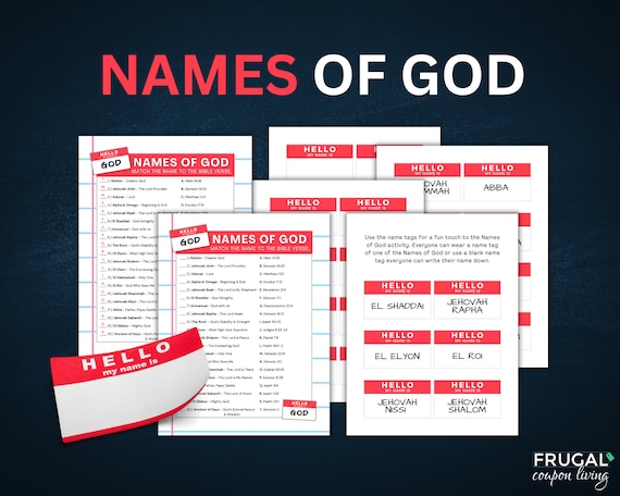 Sunday School Name Chart Names Of Jesus, Christmas Activity,