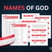 Names of God Printable Activity Sunday School Set | Matching Names of ...