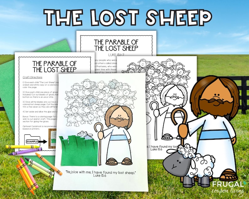 The Parable of the Lost Sheep Craft for Kids, Jesus Leaves the 99 Bible ...