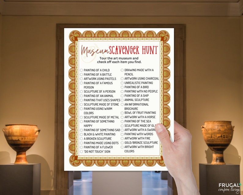 Museum Scavenger Hunt Printable Fun Art Museum Scavenger - Etsy