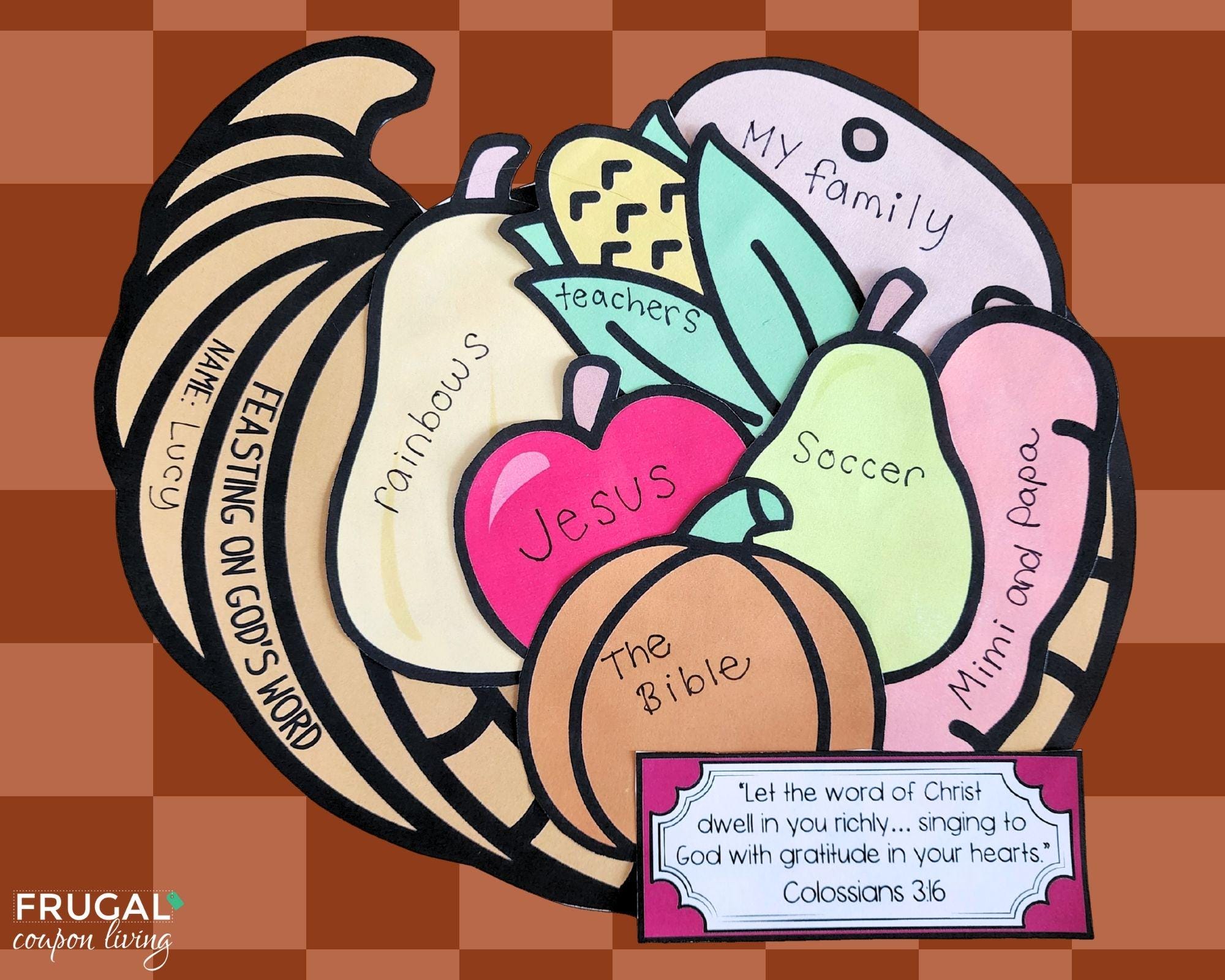 Feasting on the Word Bible Craft, Kids' Autumn Gratitude Activity ...