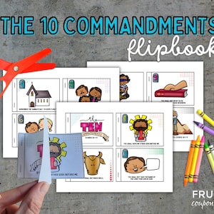 Ten Commandments Mini Book Flipbook Printable, Old Testament Bible ...