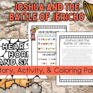 Joshua and the Battle of Jericho Craft Bundle for Kids, 10 Sunday ...