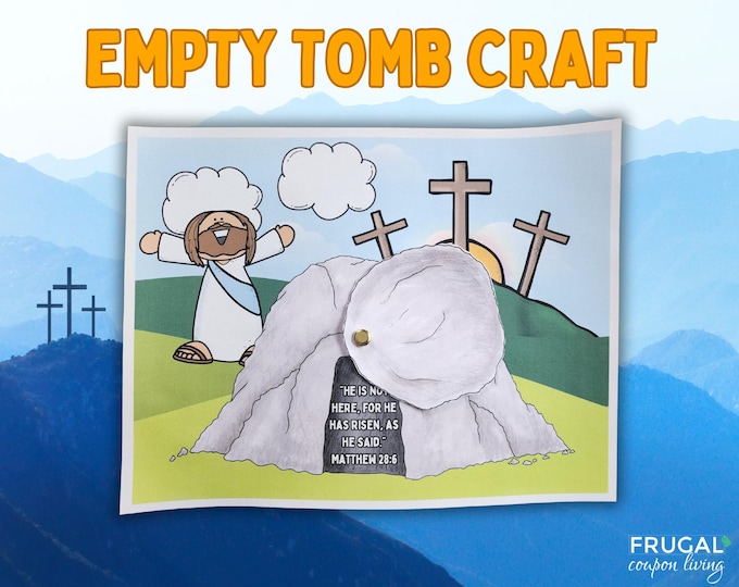 Empty Tomb Kids Craft. Easter Craft With Cross and Empty Tomb With ...