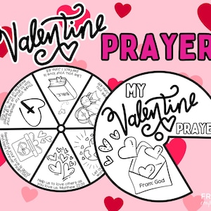 Valentine's Day Prayer Kids Coloring Wheel Printable, Christian ...