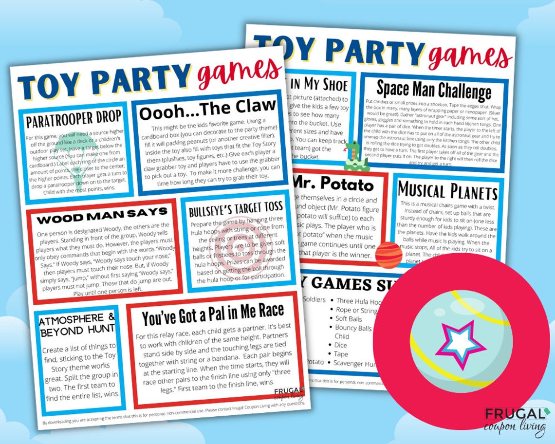Toy Themed Party Games for Kids PDF Friend With Me Game - Etsy