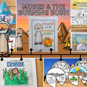 Life of Moses Craft Bundle for Kids, 7 Moses Activity Set Printable ...