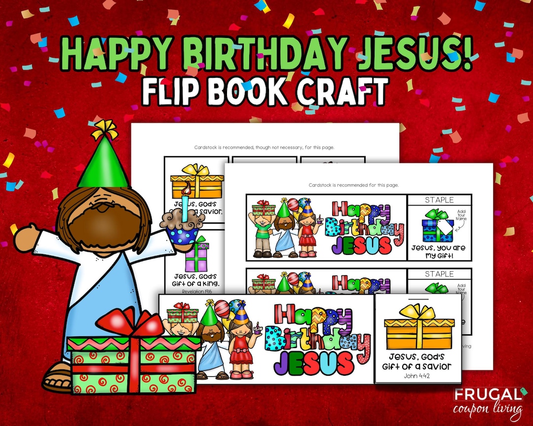 Happy Birthday Jesus Craft for Kids, Jesus is Our Gift Flip Book, Birth ...