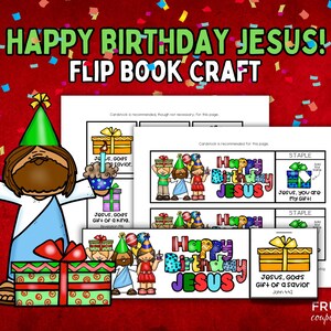 Happy Birthday Jesus Craft for Kids, Jesus is Our Gift Flip Book, Birth ...