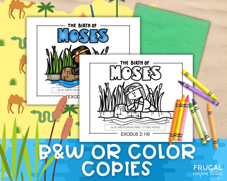 Baby Moses Craft for Kids | Birth of Moses Printable Activities for ...