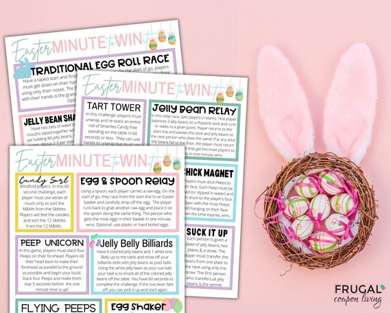 Printable Easter Games | 16 Fun Easter Minute to Win it Games | The ...