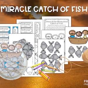 Miraculous Catch of Fish Bible Story Craft, John 21:1-14 Miracle of ...