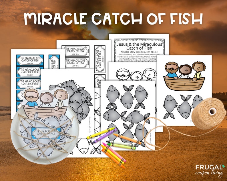 Miraculous Catch of Fish Bible Story Craft, John 21:1-14 Miracle of ...