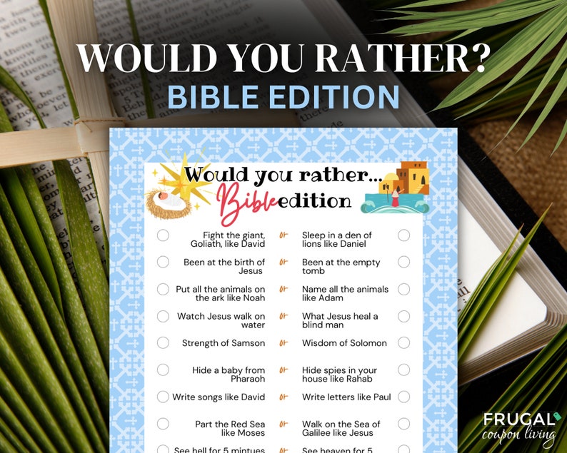 Bible Would You Rather Printable Game for Church Ice Breaker - Etsy