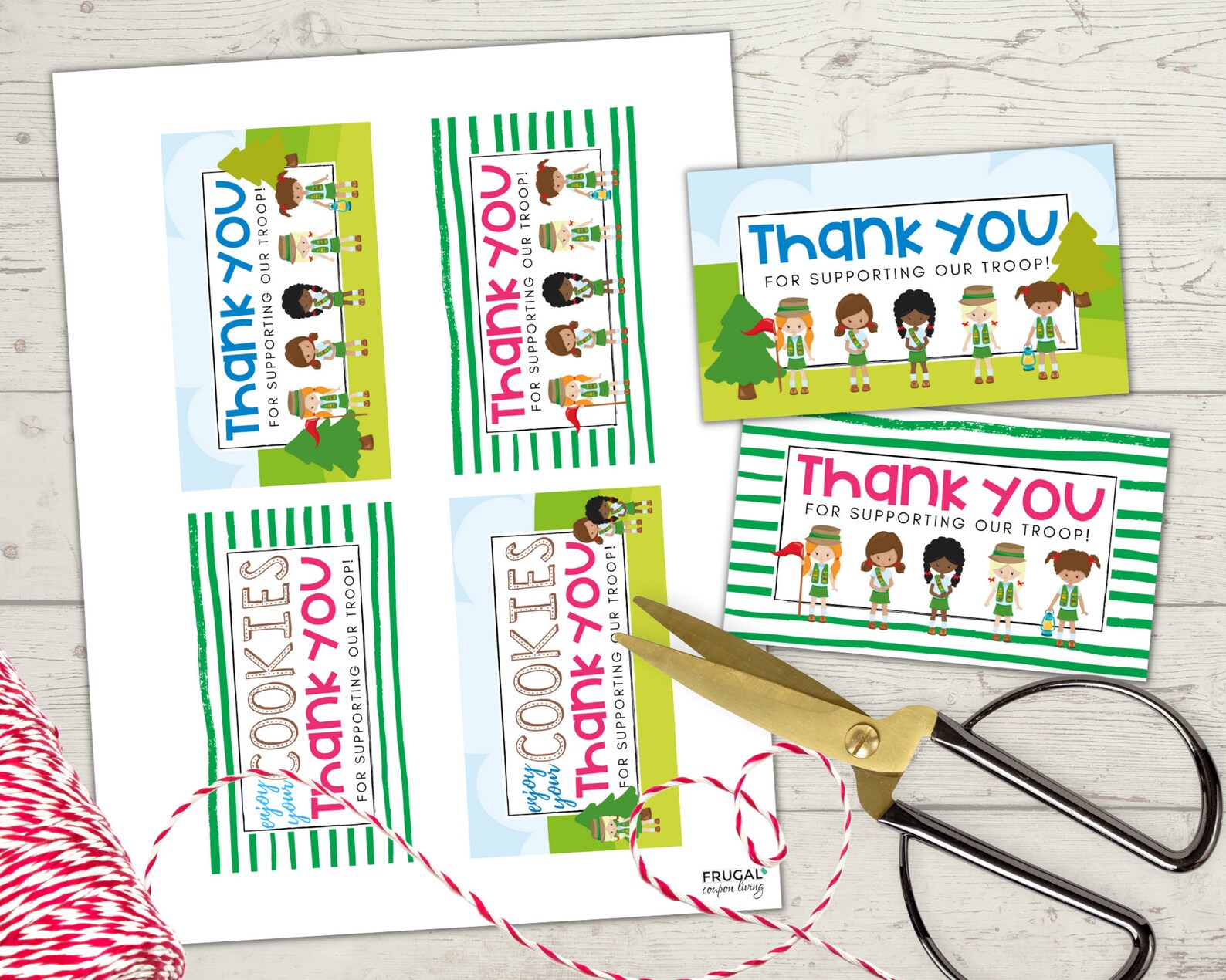 Girl Scout Thank You Tags | Four Girl Scout Thank You Cards Printable ...