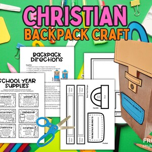 Back to School Backpack Craft, Christian First Day of School Activity ...