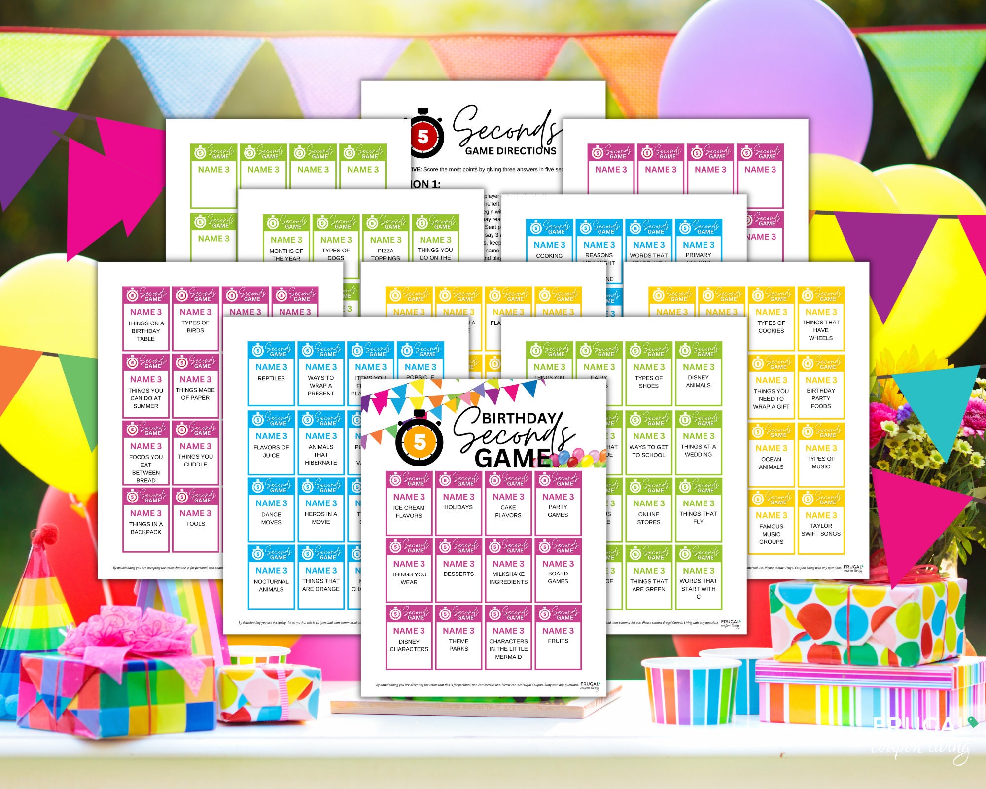 5 Second Birthday Game Printable 156 Editable 5 Second Game - Etsy