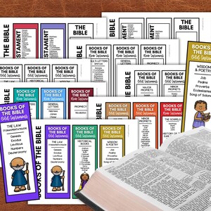Books of the Bible Coloring Bookmarks for Kids, 66 Books of the Bible ...