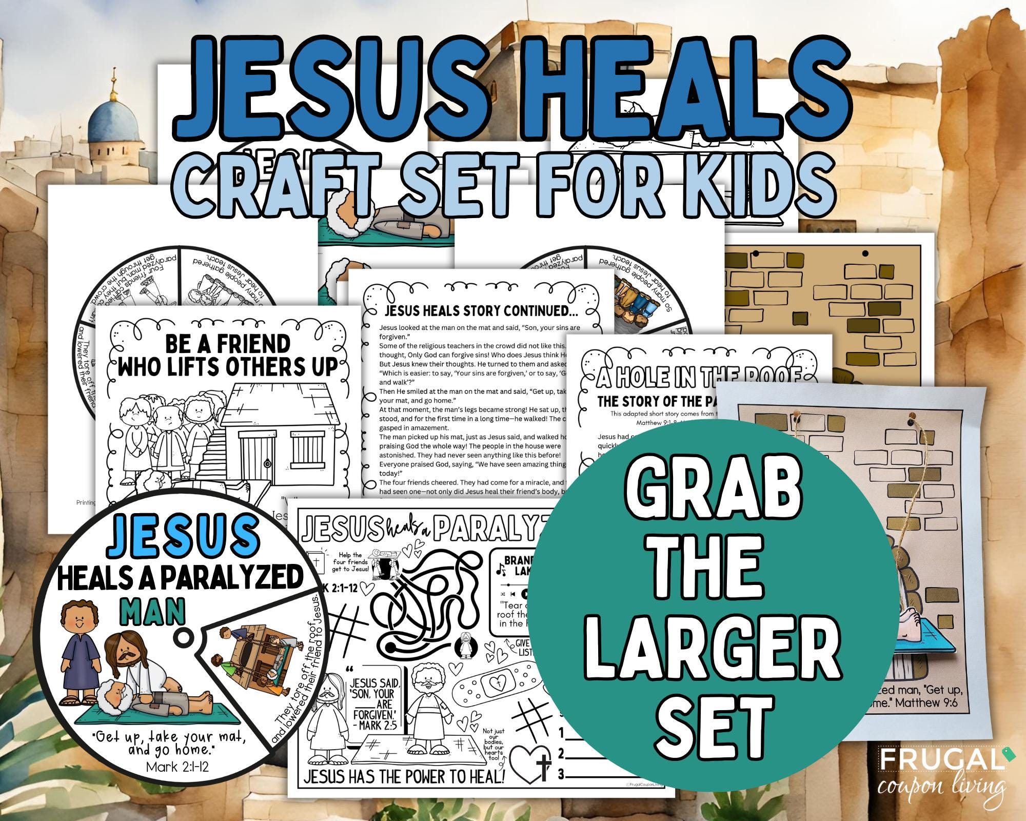 Jesus Heals a Paralyzed Man Craft, Printable Miracles of Jesus Activity ...