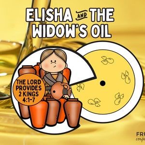 Elisha and the Widow's Oil Craft for Kids, 2 Kings 4:1-7 Coloring Wheel ...