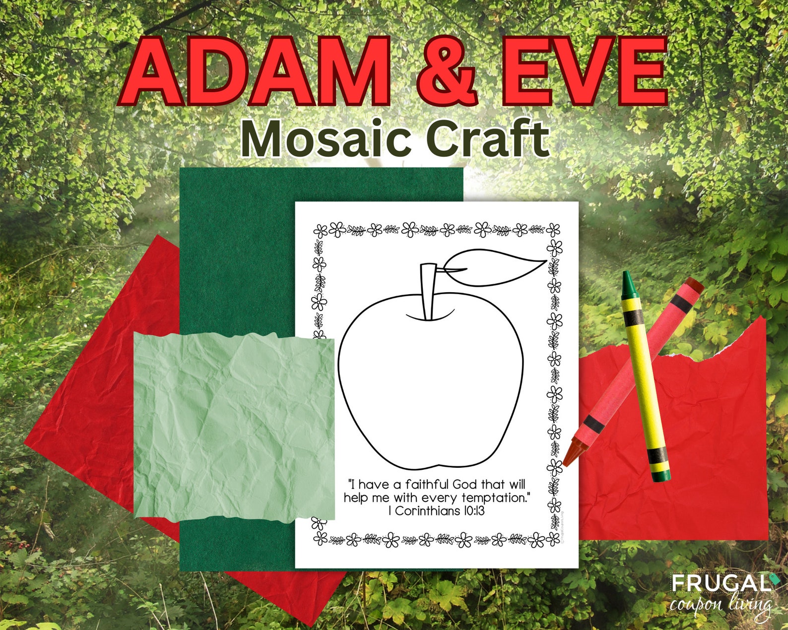 Adam and Eve Crafts for Sunday School Printable Set, Garden of Eden ...