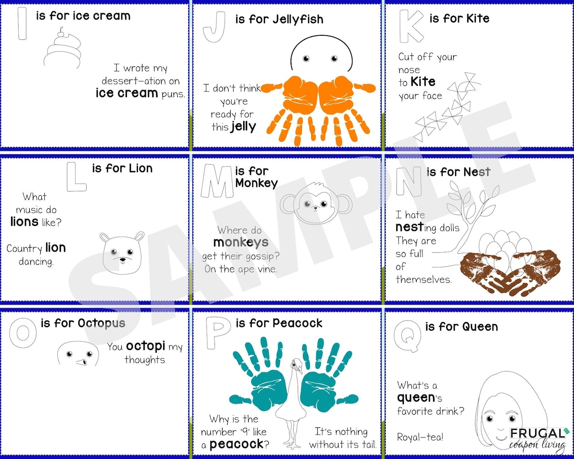 A-Z Alphabet Handprint Art for Toddlers Letter Crafts for - Etsy