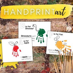 A-Z Alphabet Handprint Art for Toddlers Letter Crafts for Preschool ...