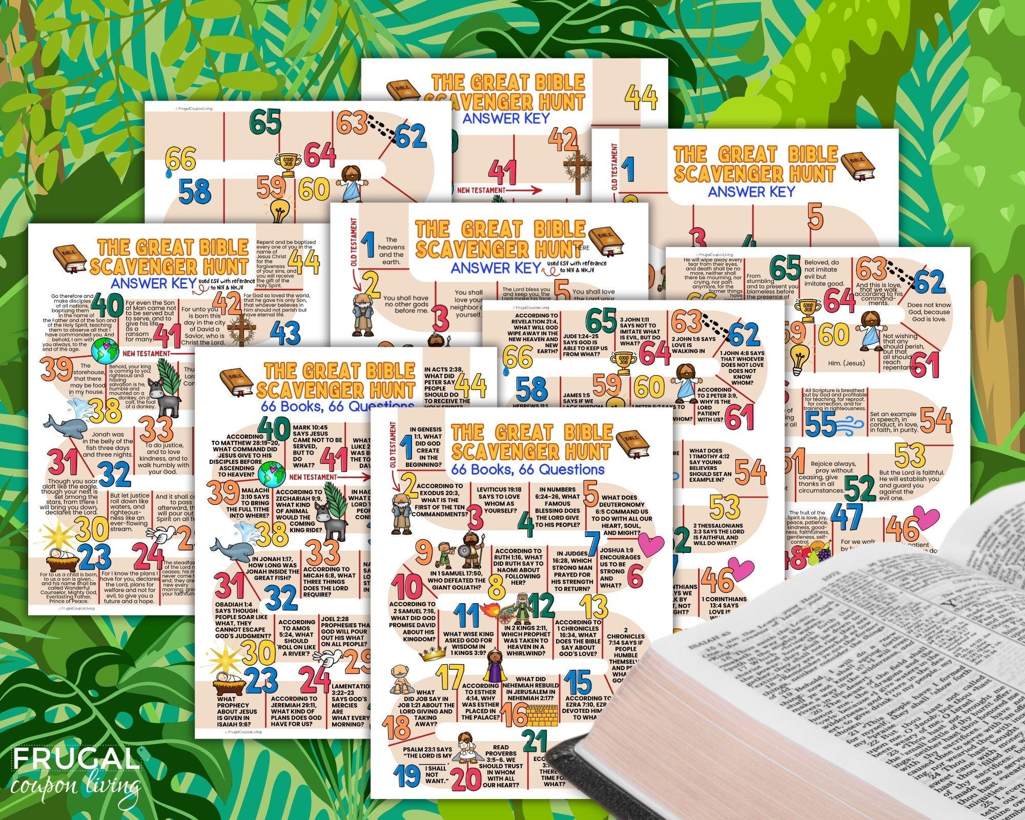 Books of the Bible Scavenger Hunt Game, Bible Made Simple - 66 Books ...