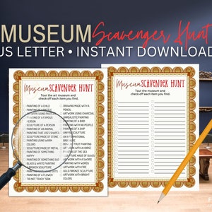 Museum Scavenger Hunt Printable | Fun Art Museum Scavenger Hunt ...