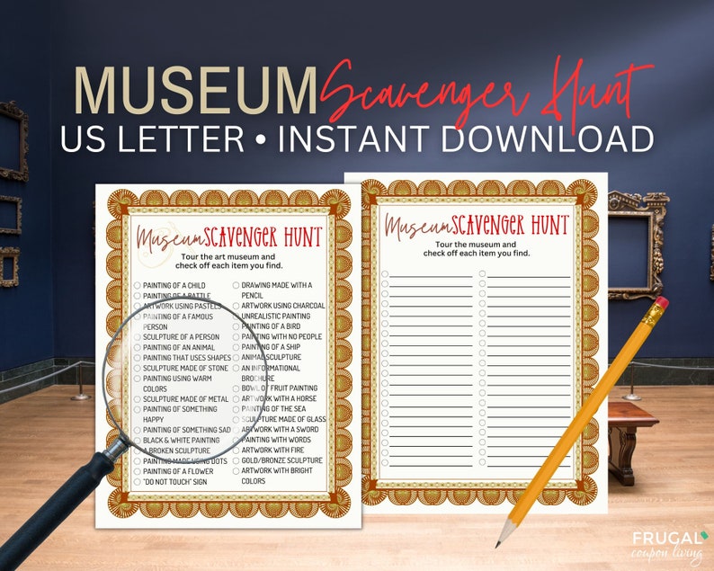 Museum Scavenger Hunt Printable Fun Art Museum Scavenger - Etsy