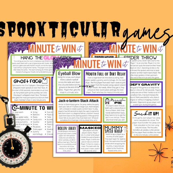 Halloween Games Printable - Etsy