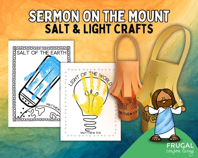 Jesus' Sermon on the Mount Craft Set - 10 Printable Bible Crafts for ...