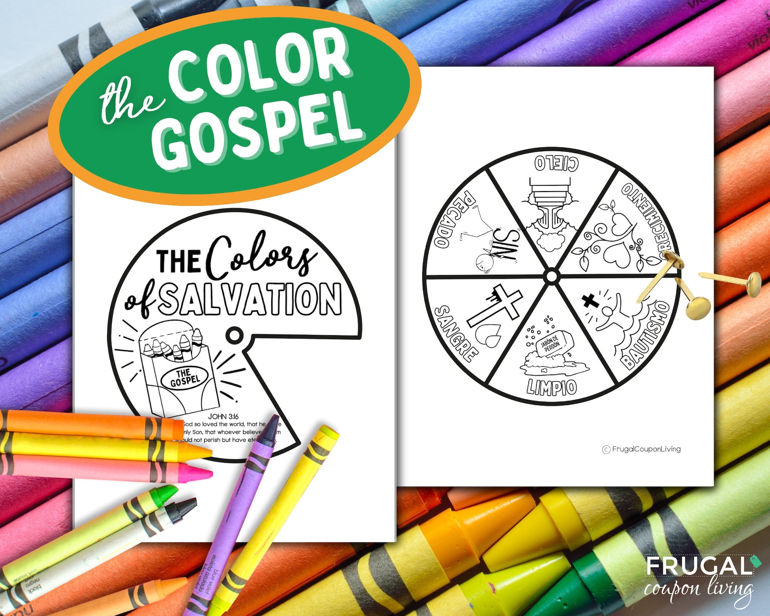 Gospel of Salvation Coloring Wheel Spanish, the Color Gospel Wheel ...