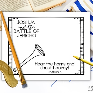 Joshua and the Battle of Jericho Handprint Art, Printable Shofar ...