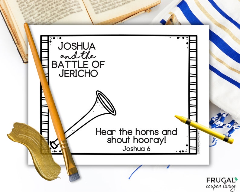 Joshua and the Battle of Jericho Handprint Art, Printable Shofar ...