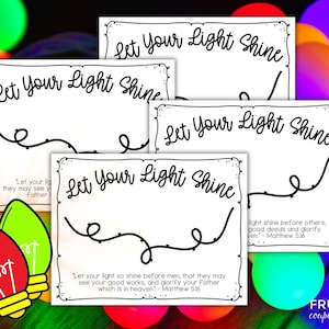 Christmas Lights Fingerprint Printable Craft, Let Your Light Shine ...