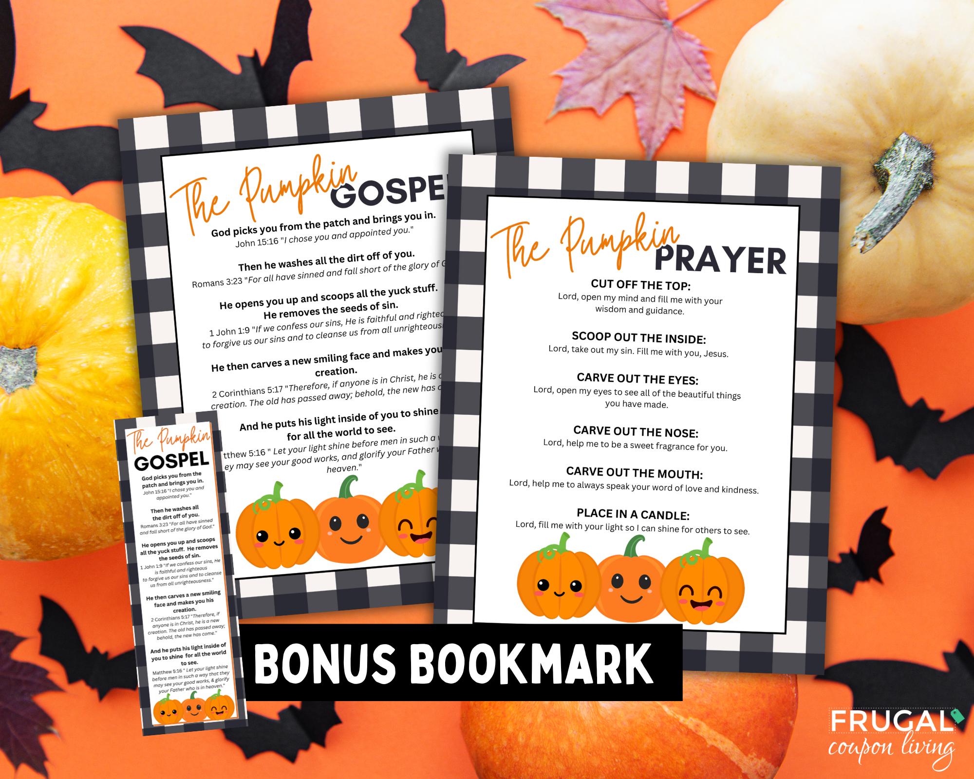 Pumpkin Prayer Printable & Pumpkin Gospel Plan of Salvation, Kids ...