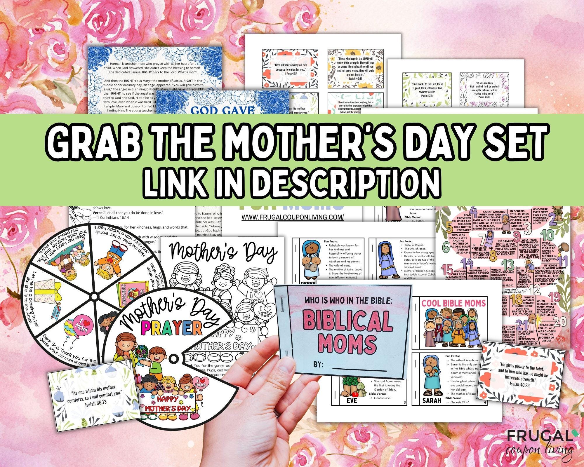Mother's Day Prayer Wheel Bible Craft for Kids, Printable Sunday School ...