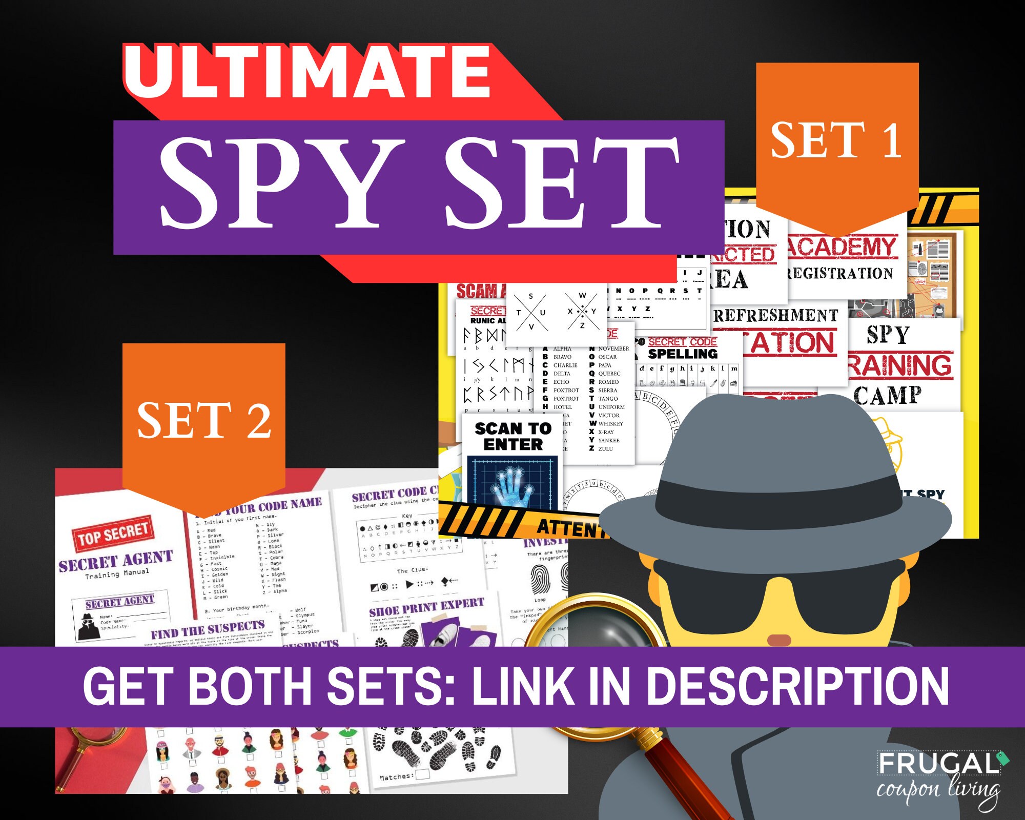 Printable Spy Birthday Party Set, Secret Agent Party Decorations, Spy ...