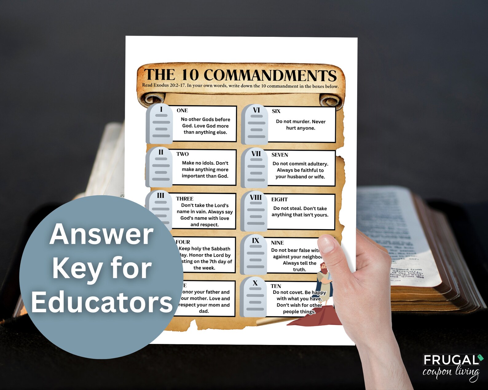 The Ten Commandments for Kids Exodus Bible Story Moses Sunday School ...